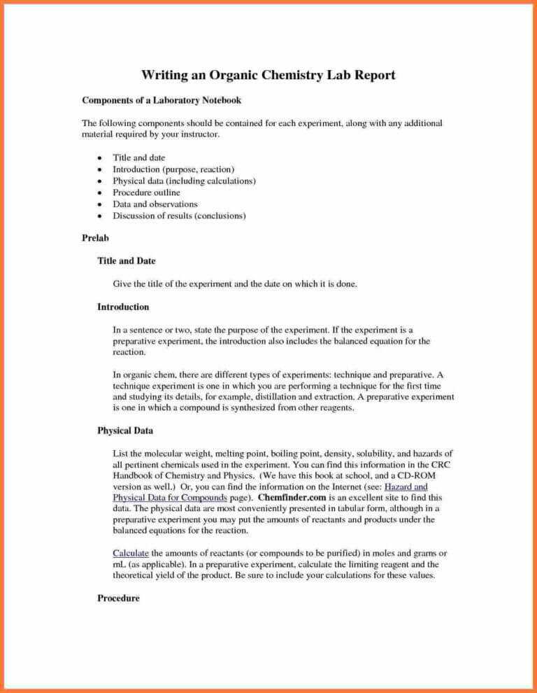 003 Organic Chemistry Lab Report Example Also Ibmistry Intended For Lab 