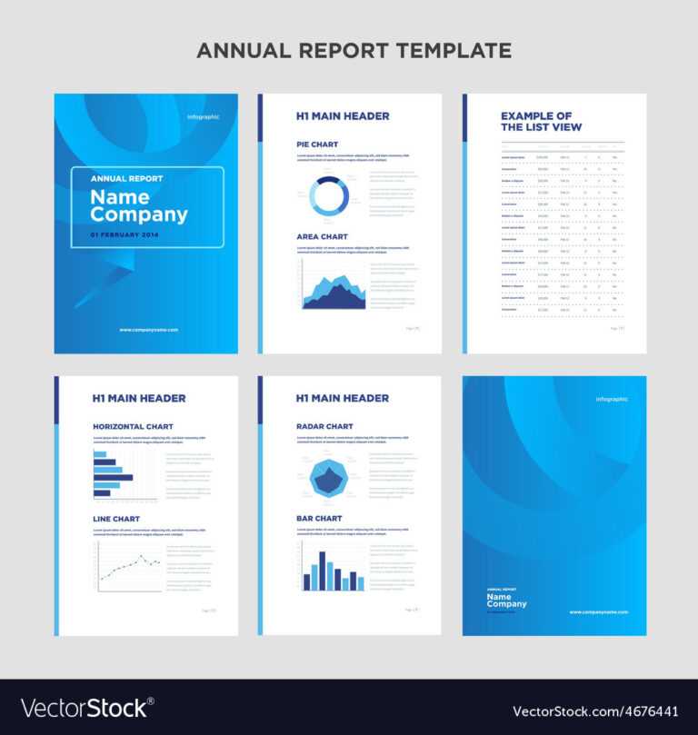 005 Modern Annual Report Template With Cover Design Vector Throughout 