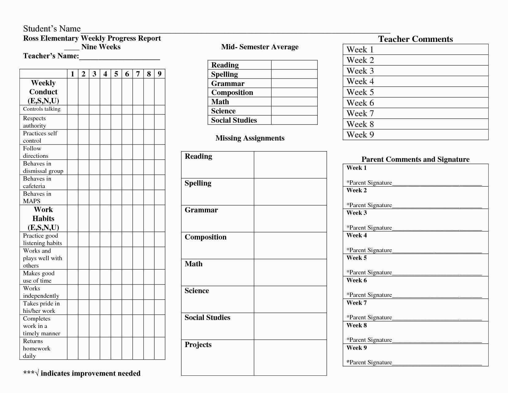 014 Free Printable Homeschool Report Card Template Best Intended For 