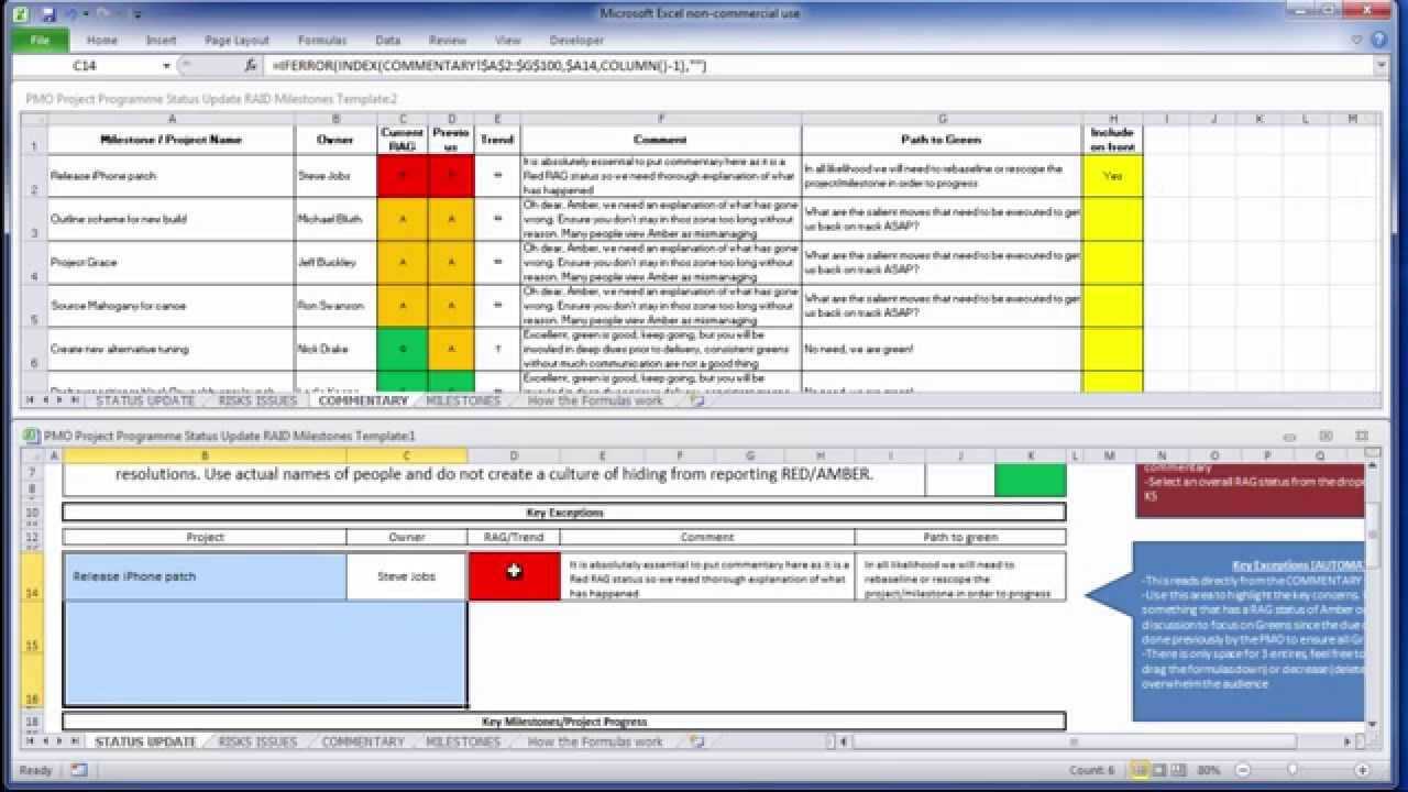 019 Free Project Progress Report Template Excel Status Within Project 