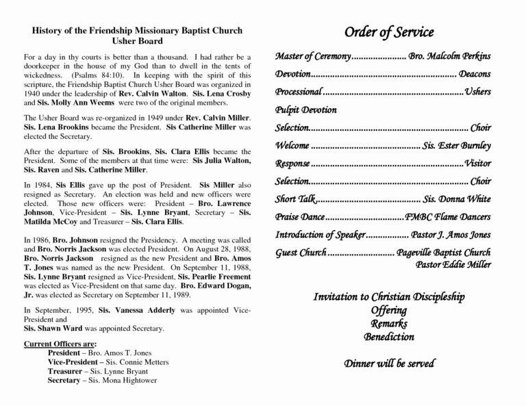 028 Free Printable Church Program Templates Of Best S Throughout Church 