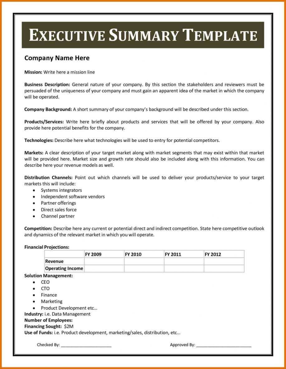 030 Executive Summary Report Example Pdf Project Cost For Incident