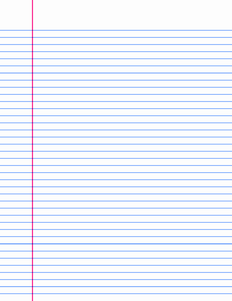 College Ruled Lined Paper Template Word 2007