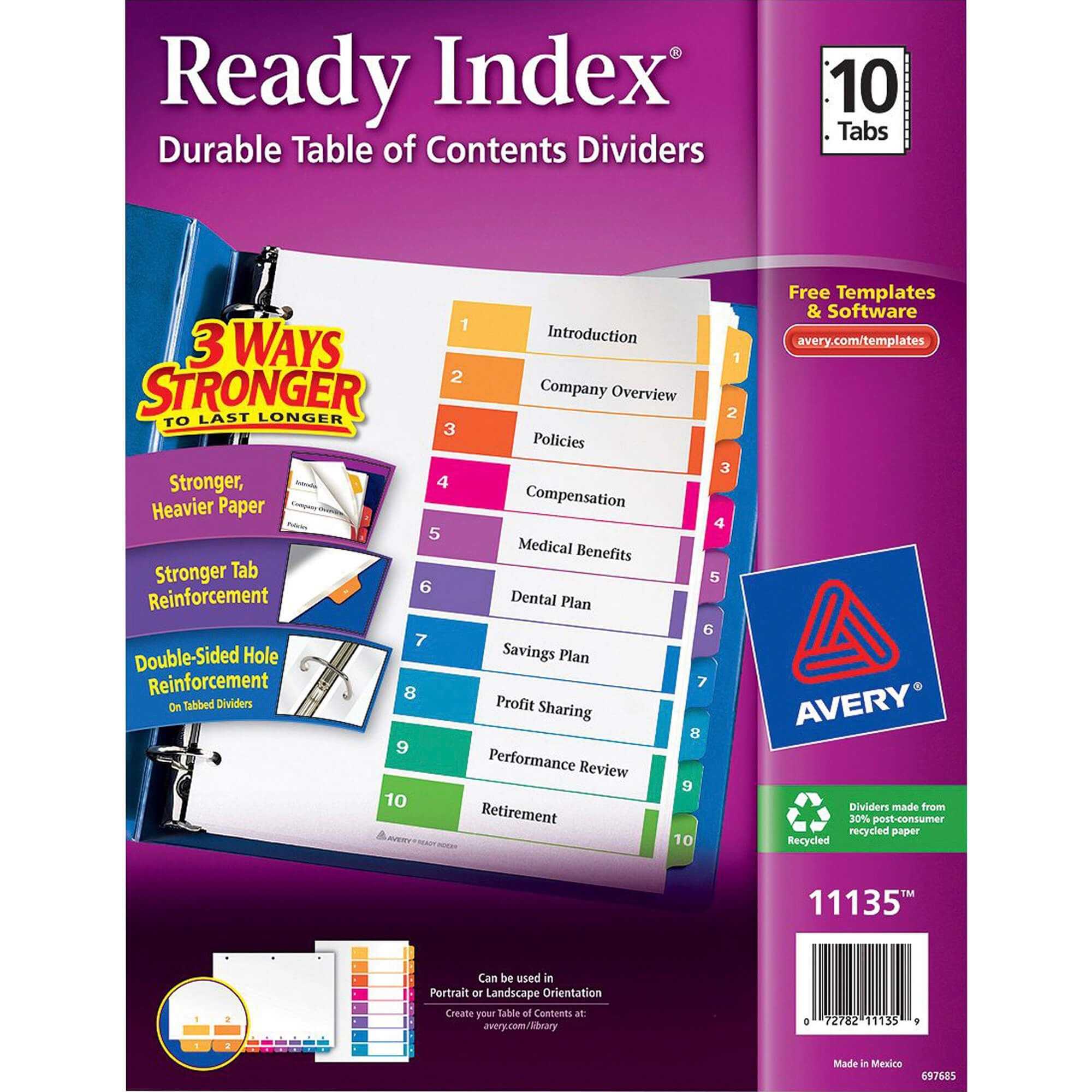 10 Tab Divider Template For 8 Tab Divider Template Word Best Sample 