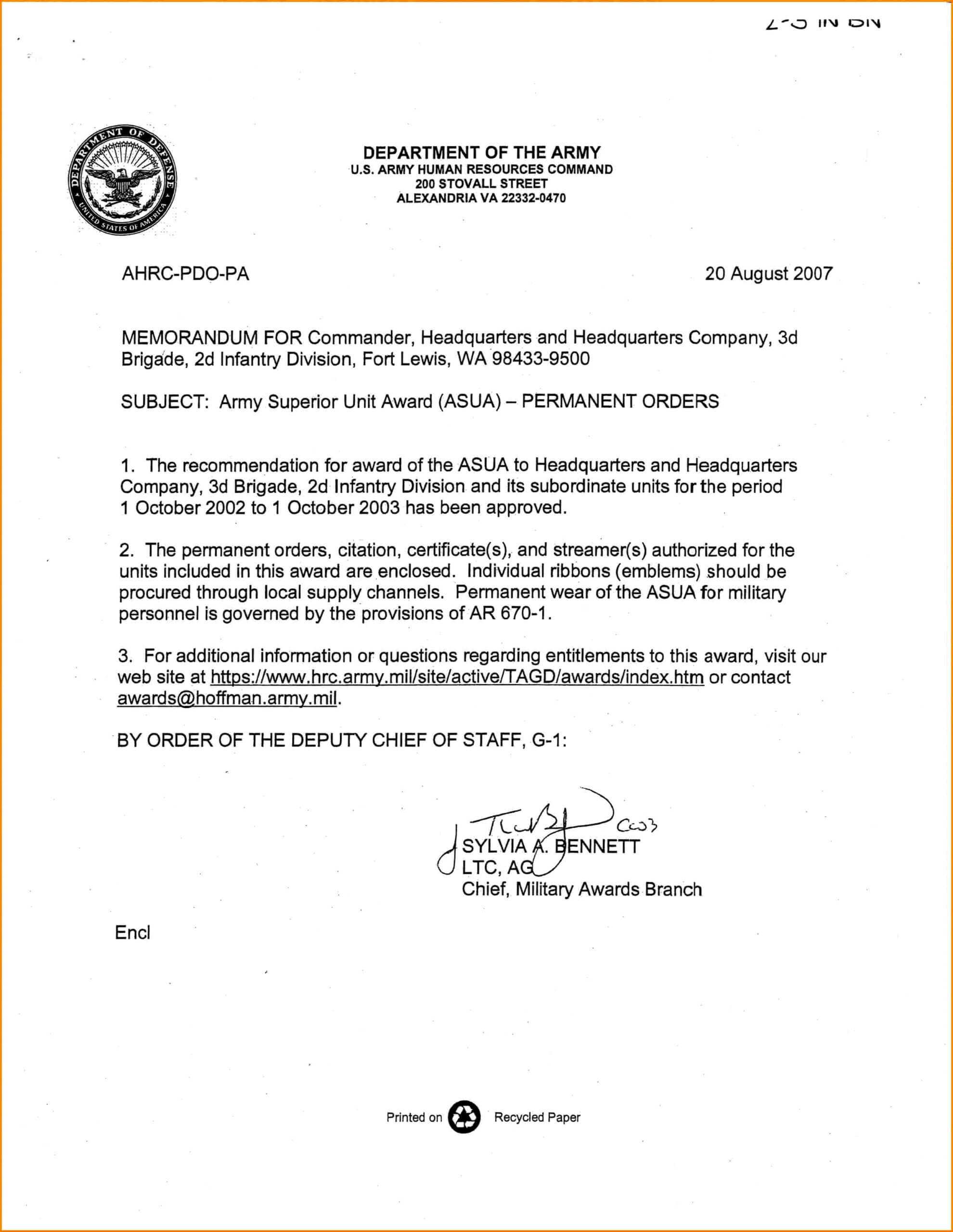 18 Images Of U s Army Memorandum Template Word Inside Army Memorandum 
