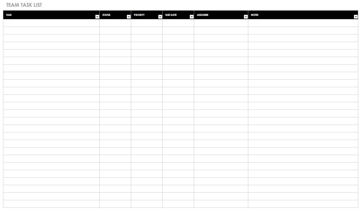 Daily Task List Template Word