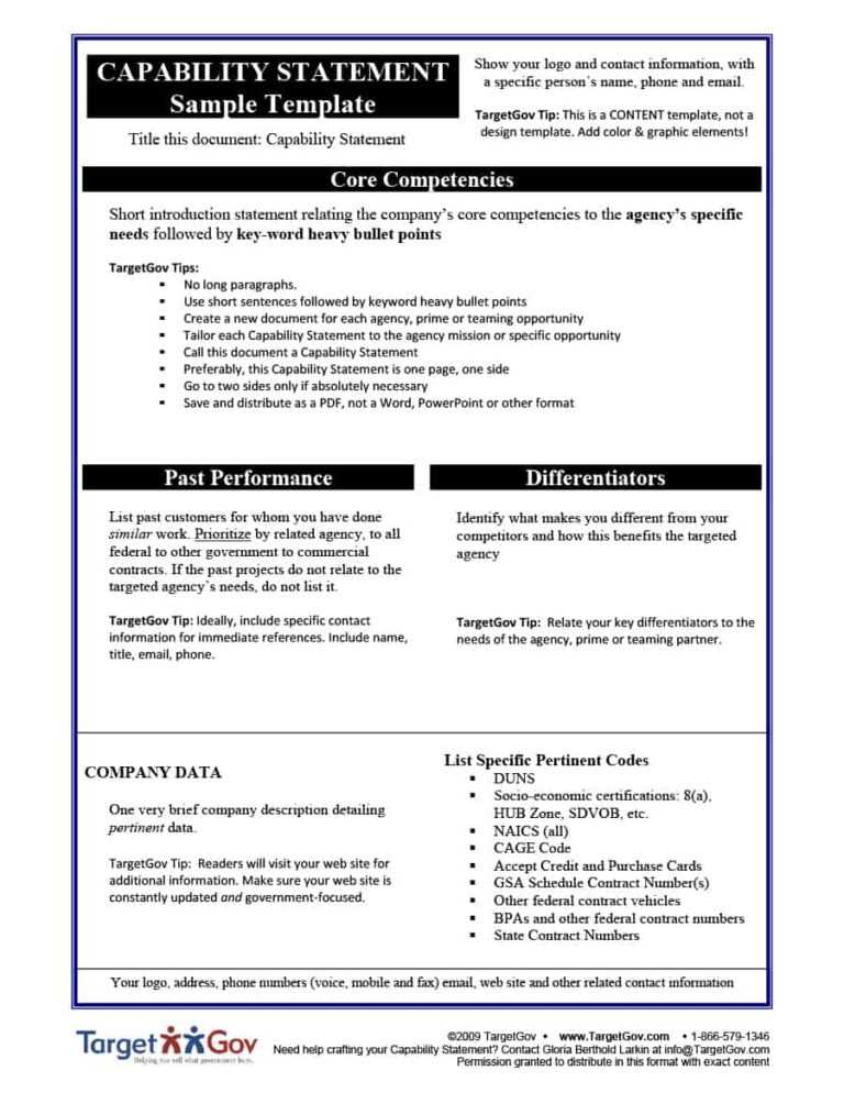 39 Effective Capability Statement Templates Examples For 39 Effective Capability Statement Templates Examples For
