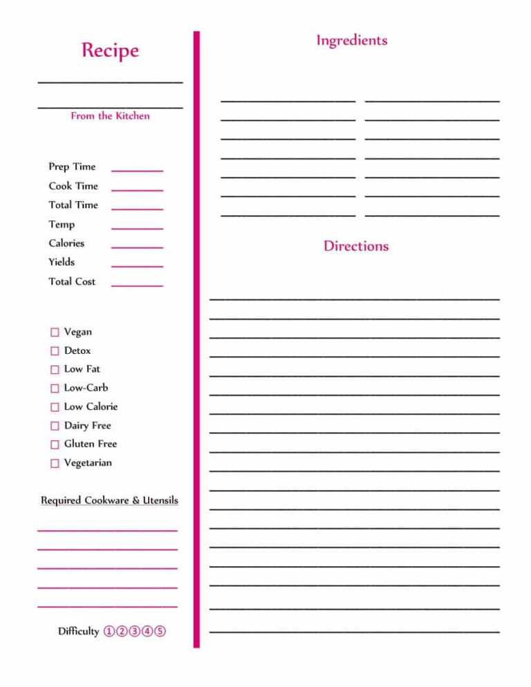 44 Perfect Cookbook Templates Recipe Book Recipe Cards For Blank 