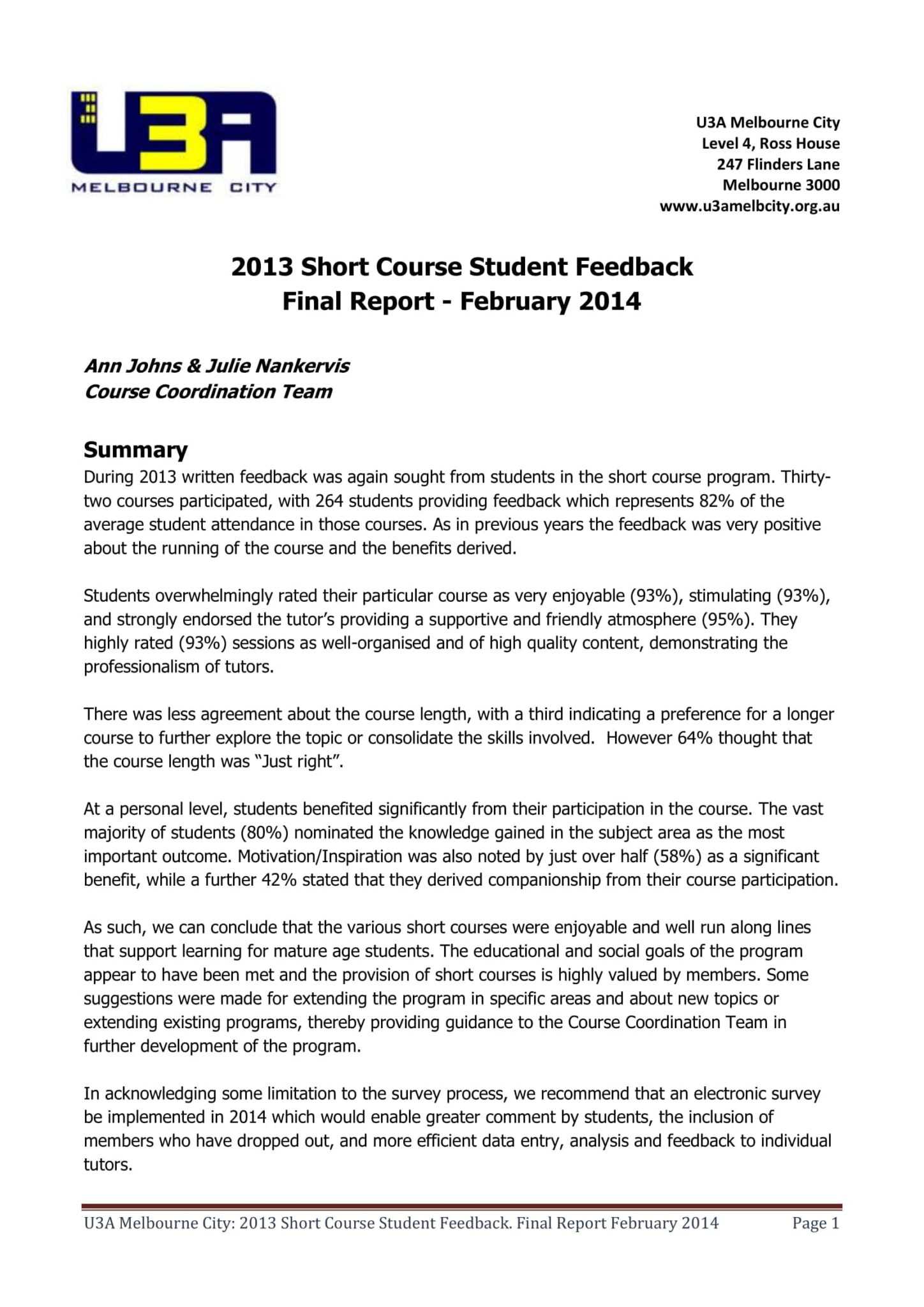 Pupil Report Template