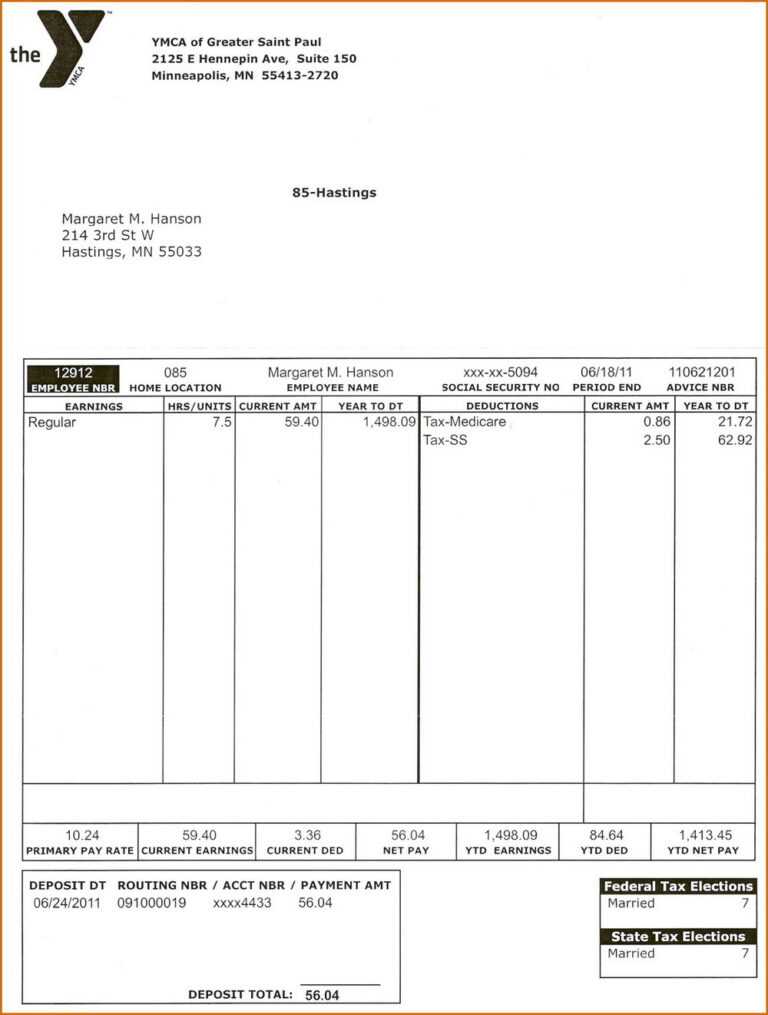 Editable Fillable Blank Adp Pay Stub Template