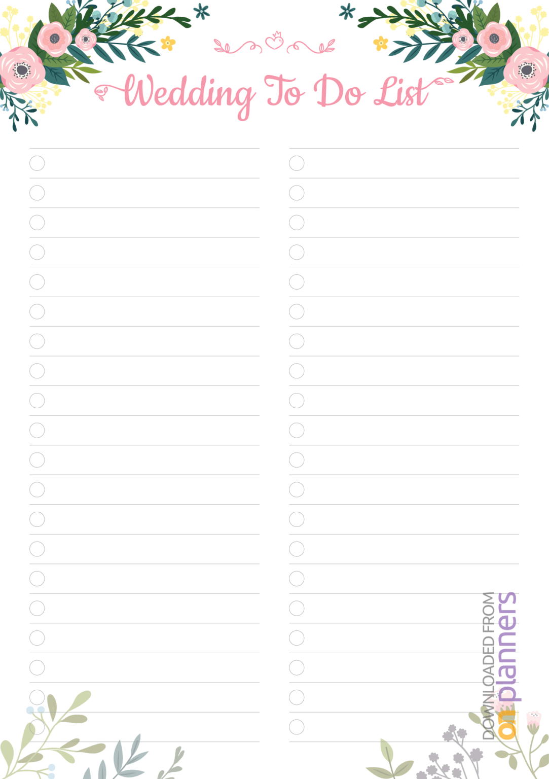 Printable Wedding To Do List Template Printable Templates