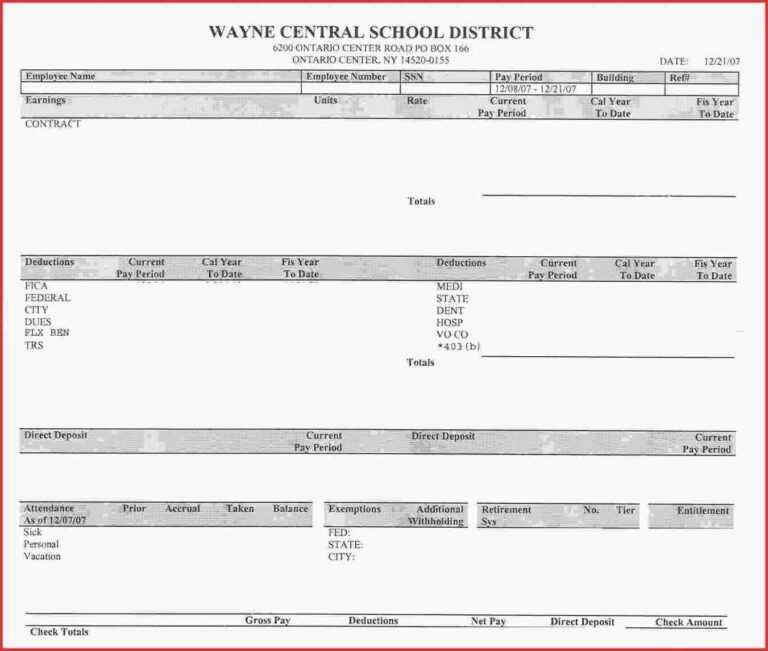 Employee Pay Stub Template Sample Templates Sample Templates 