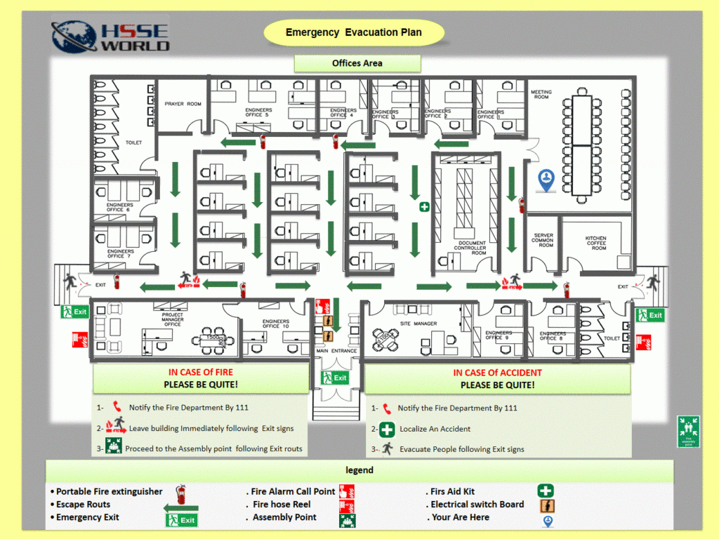 Fire Emergency Evacuation Plan And The Fire Procedure Hsse Inside