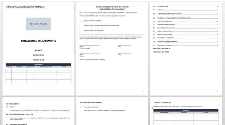 Free Functional Specification Templates | Smartsheet With Regard To ...