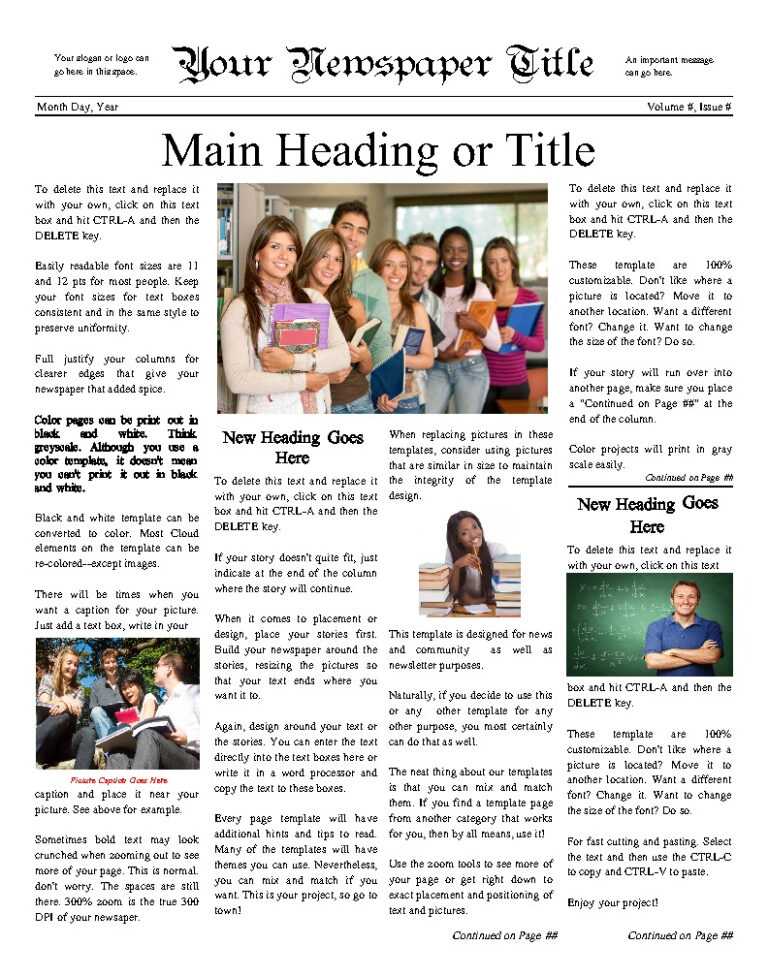 Free Newspaper Templates Print And Digital Regarding Blank Newspaper 