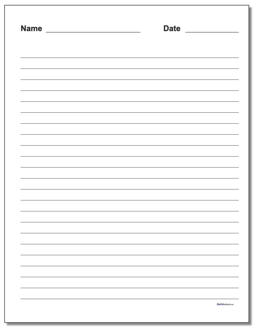 Handwriting Paper With Blank Four Square Writing Template Best Sample 