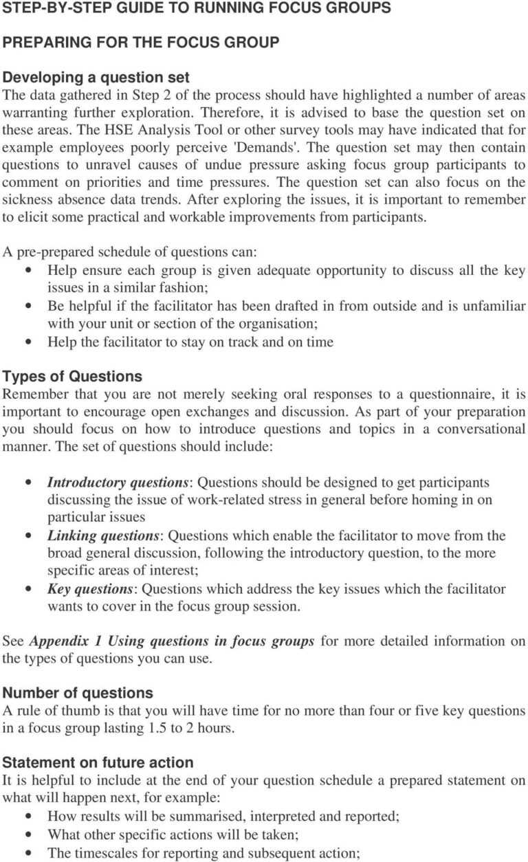 How To Organise And Run Focus Groups Pdf Free Download For Focus