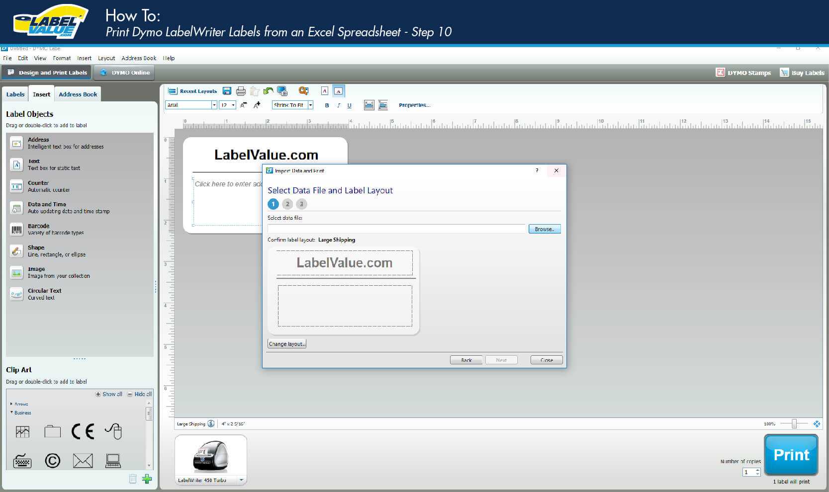 How To Print Labels From An Excel Spreadsheet Using A Dymo Within Dymo 