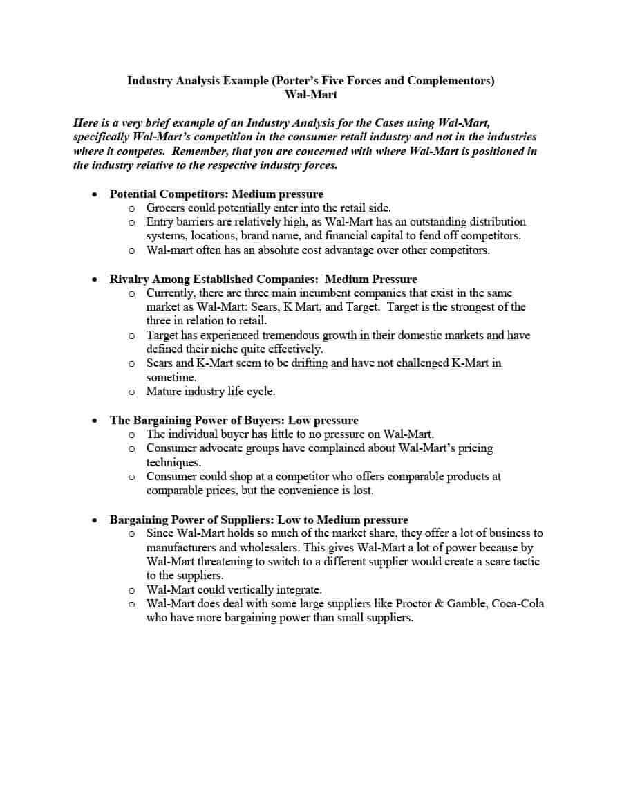 Industry Analysis Example Pdf Sample In Business Plan For A Throughout Industry Analysis Report 