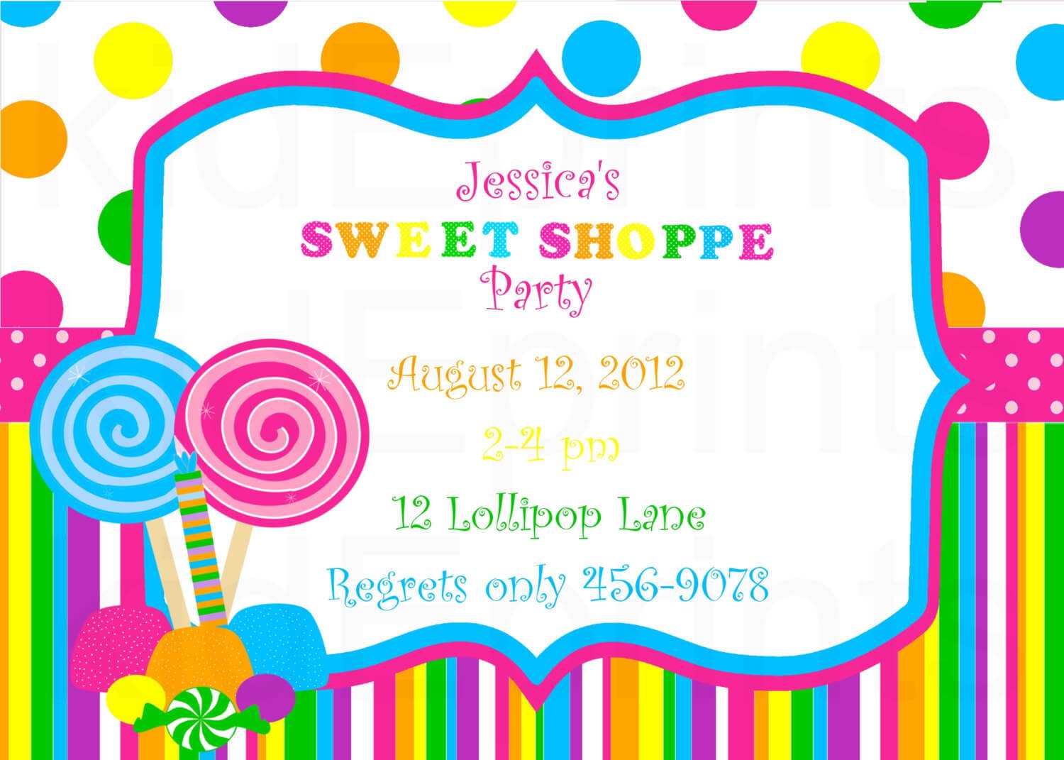 Lollipop Invitation Templates Throughout Blank Candyland Template 