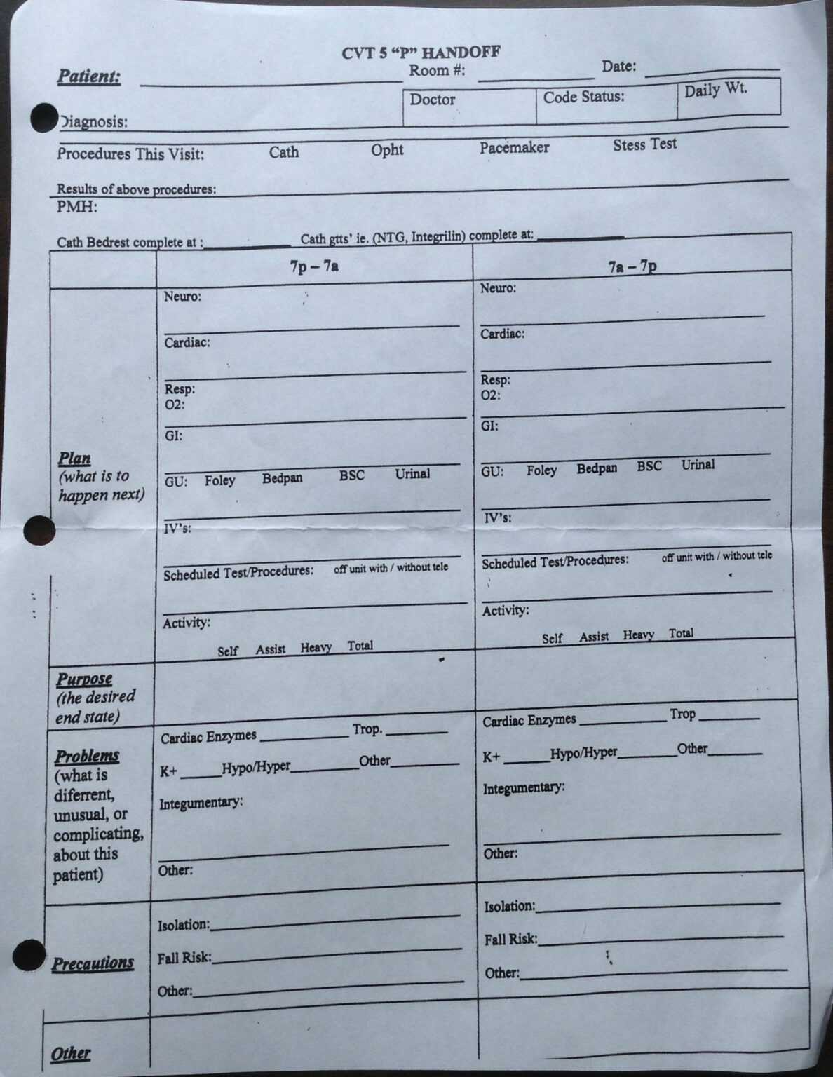 Nursing Ff Report Template Sample Nurse Example Sheet Throughout 