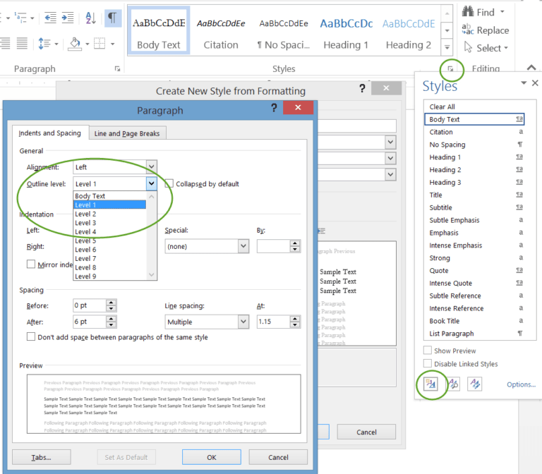 Outlining Within Change The Normal Template In Word 2010 Best Sample Template