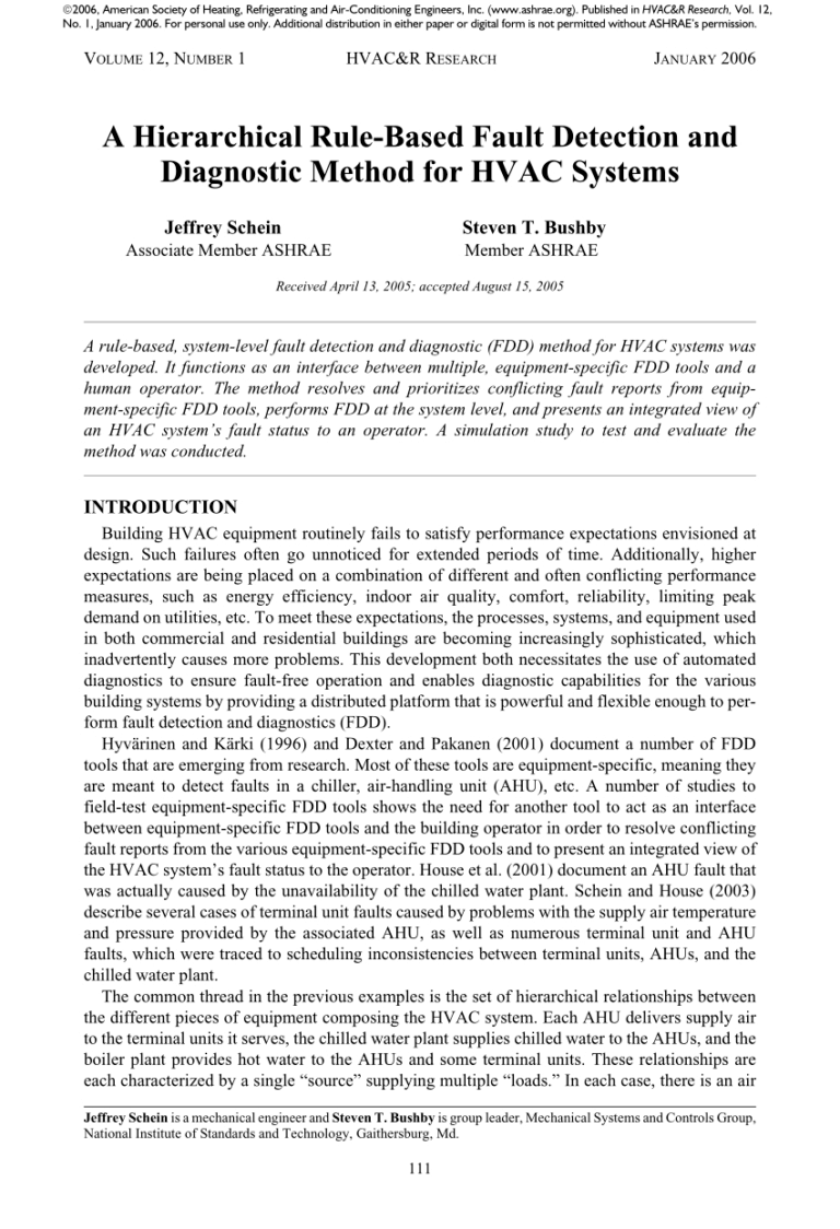 Pdf A Hierarchical Rule Based Fault Detection And Throughout Equipment Fault Report Template