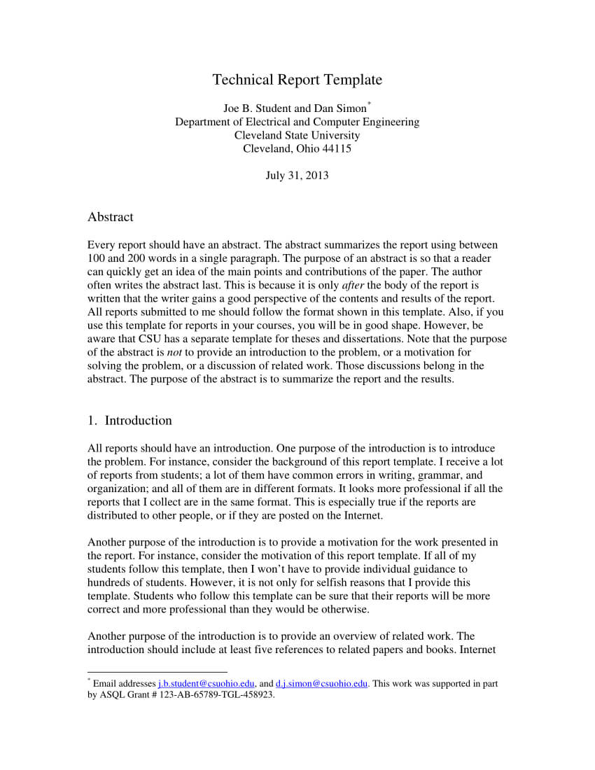 Pdf Report Template With Regard To Recommendation Report Template 
