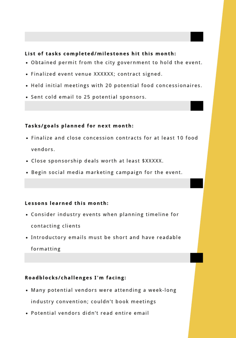 Progress Report How To Write Structure And Make It Intended For Post 