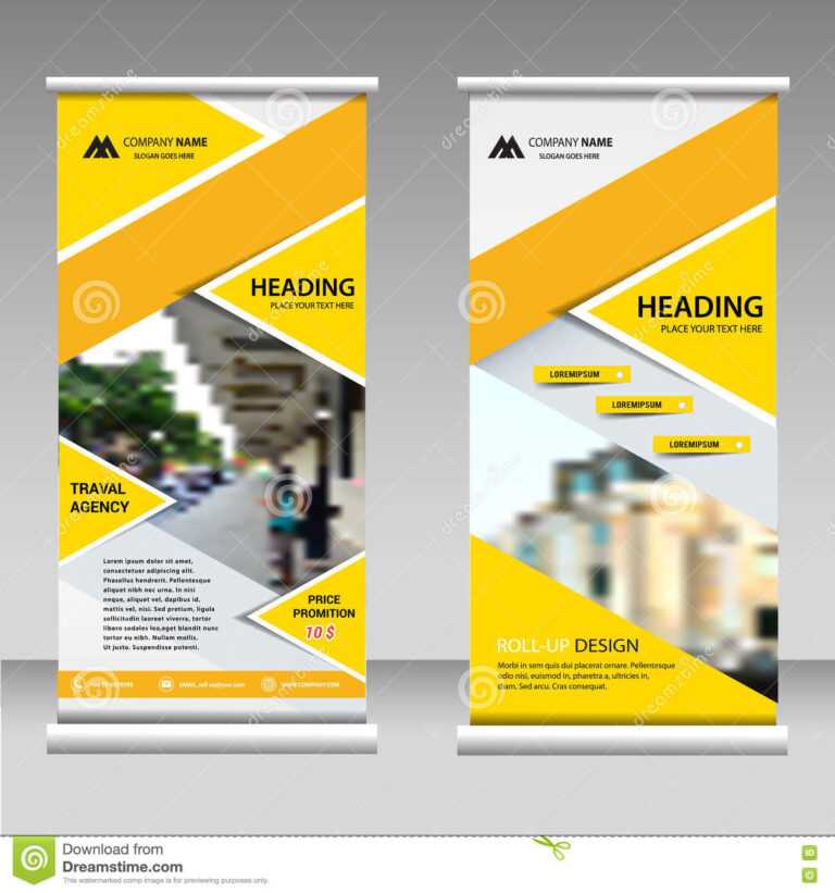 Roll Up Banner Business Design On Background Stock With Regard To 