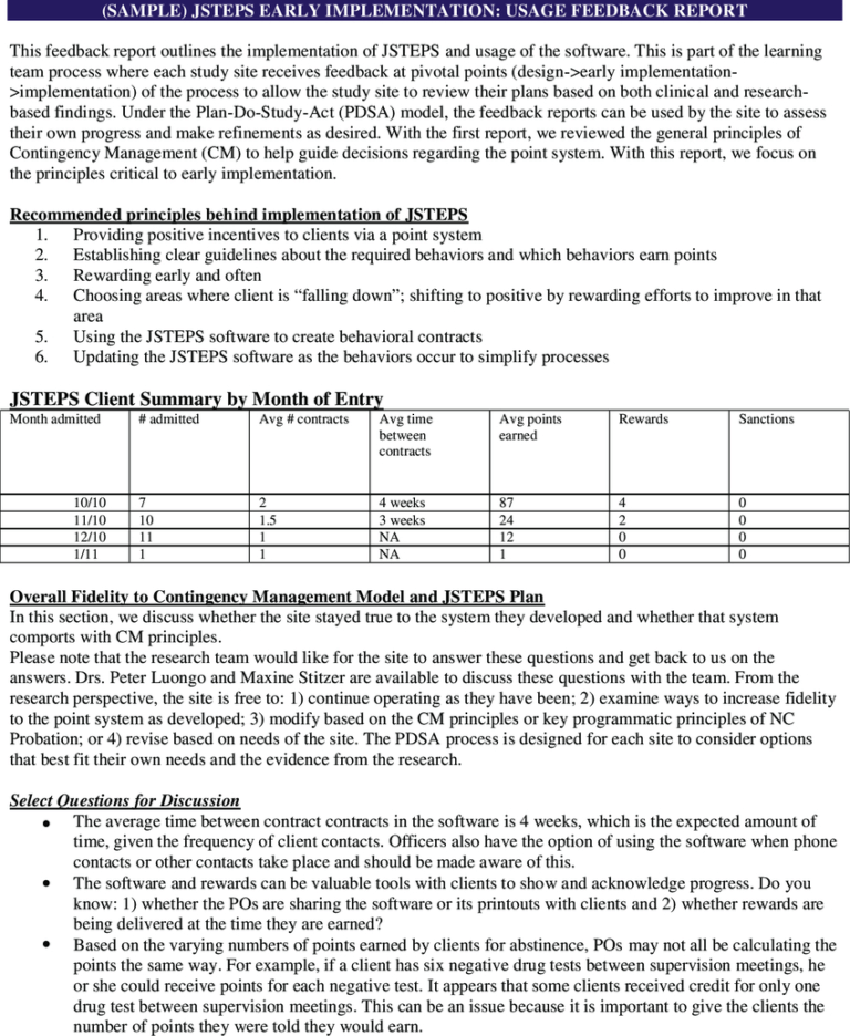 Sample Feedback Report Download Scientific Diagram In Implementation 