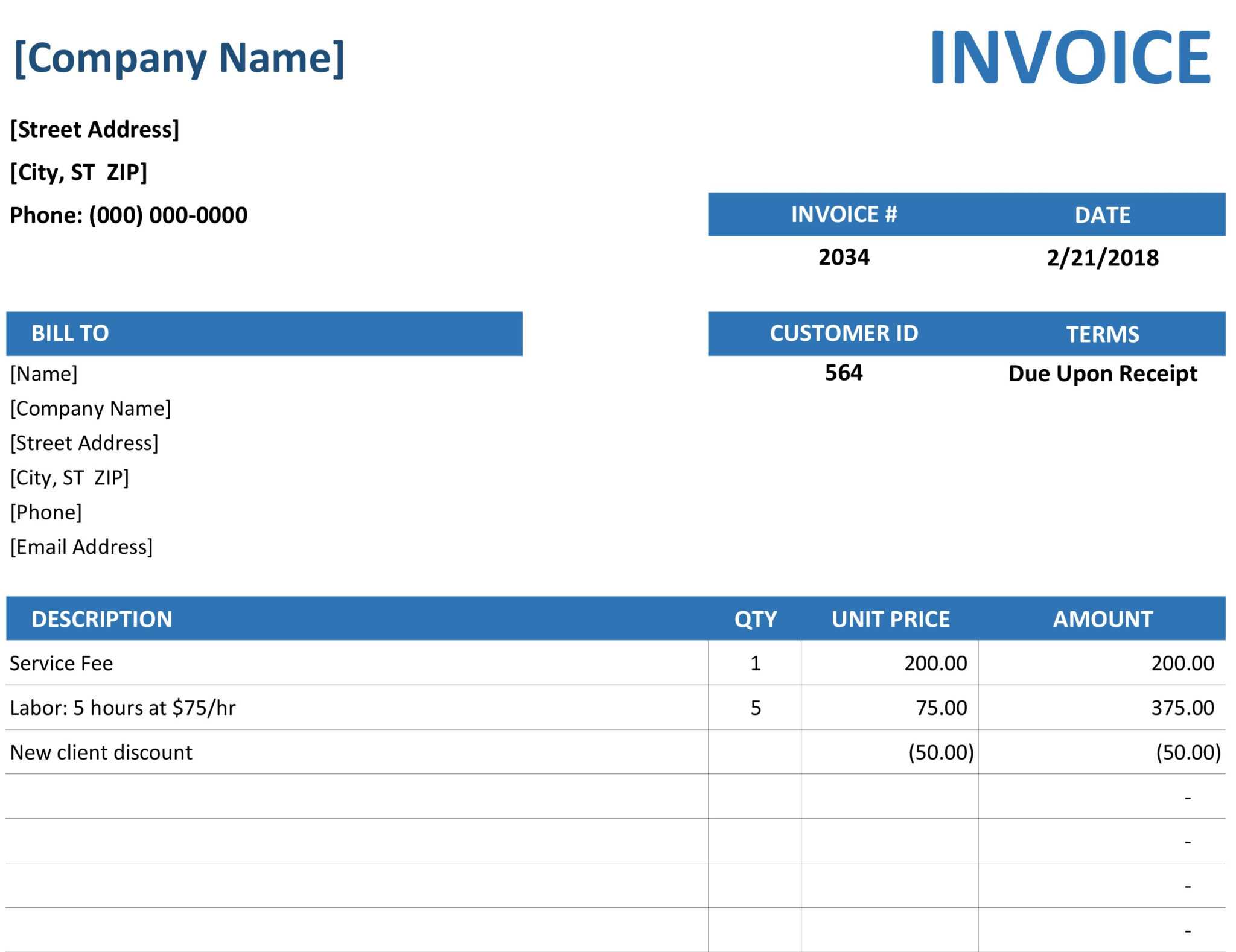 Simple Service Invoice Throughout Microsoft Office Word Invoice Template Best Sample Template