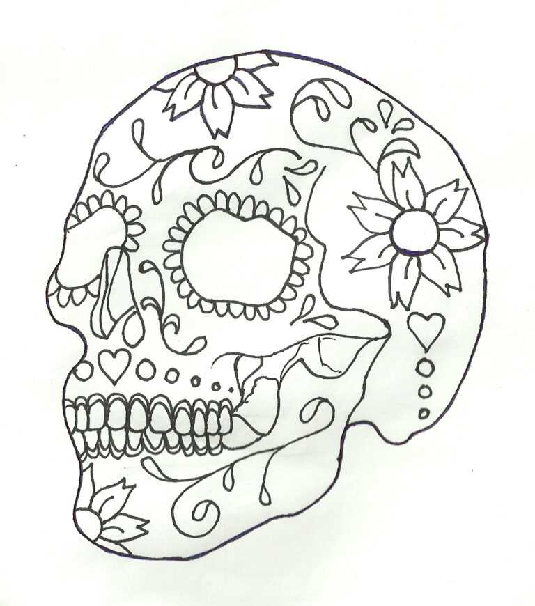 The Best Free Sugar Skull Drawing Images Download From For Blank Sugar 