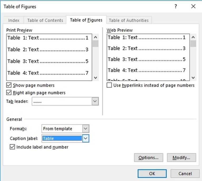 Two Ways To Generate A List Of Tables In A Word Document With Regard To 