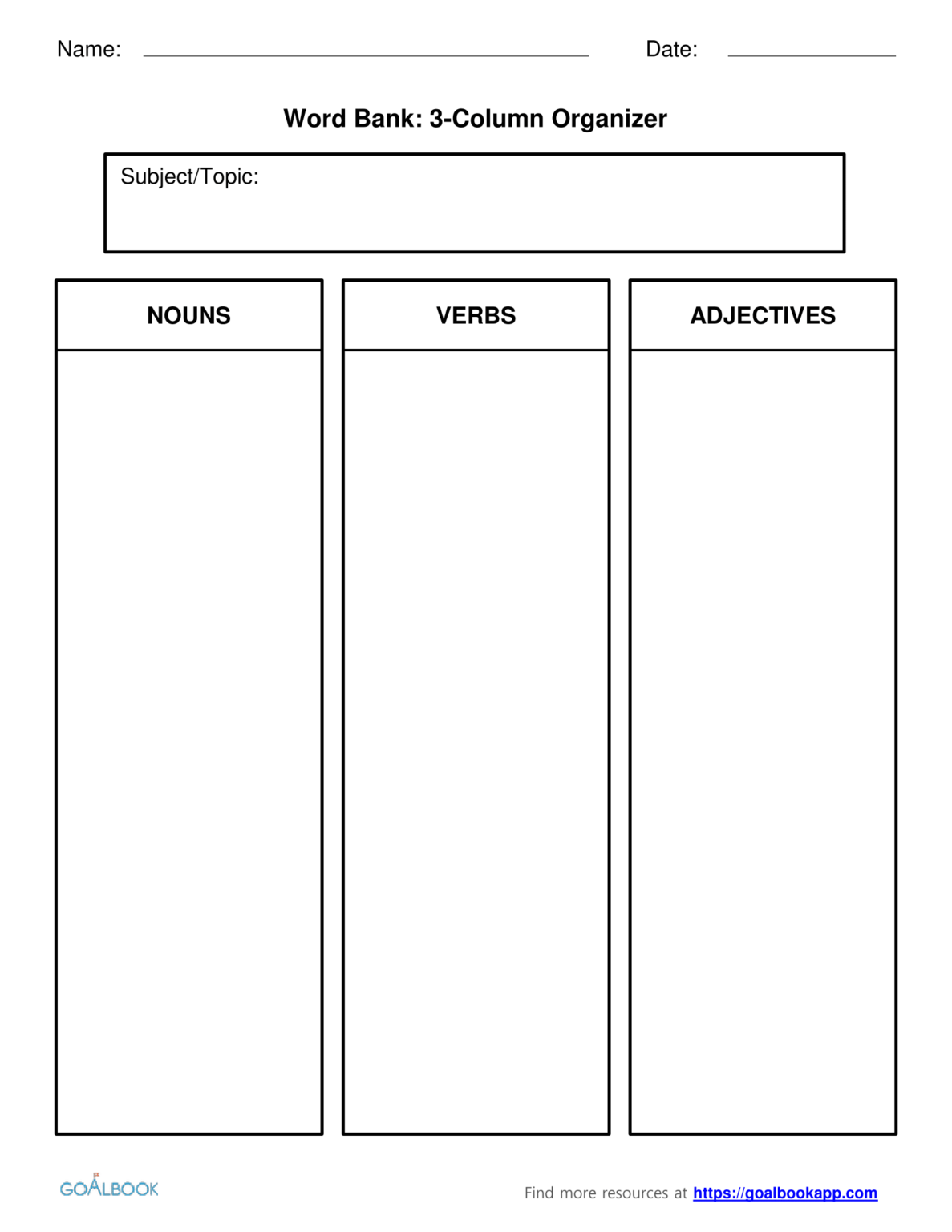 3 Column Word Template